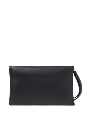 Fendi Nappa Leather Mamma Baguette Pouch With Chain - Black