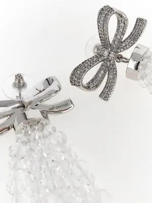 SELF-PORTRAIT Bow Beaded Waterfall' Earrings