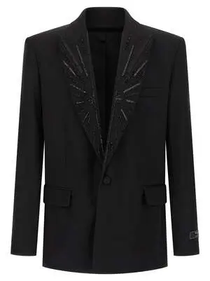 Balmain Crystal Blazer - Black