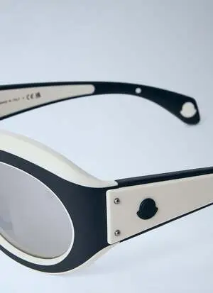 Moncler Oval Frame Sunglasses - White