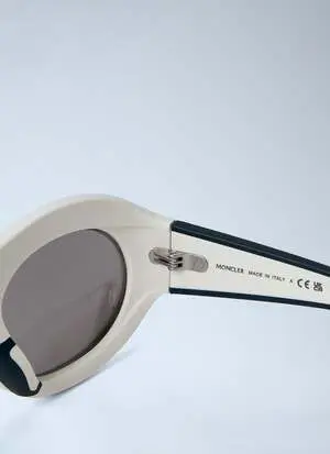Moncler Oval Frame Sunglasses - White