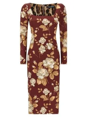 Dolce & Gabbana Rose Print Dress - Multicolor