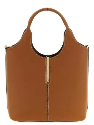 TOD'S Mini Metal Plate Shopping Bag - Brown