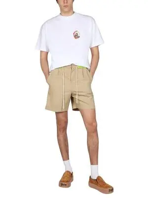 Palm Angels Side Band Bermuda Shorts - Cream