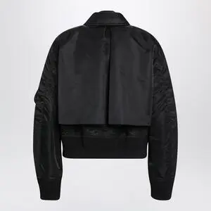 Sacai Satin-effect Nylon Zip Bomber Jacket - Black