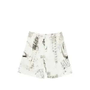 Balenciaga Graphic Print Track Shorts - Gray