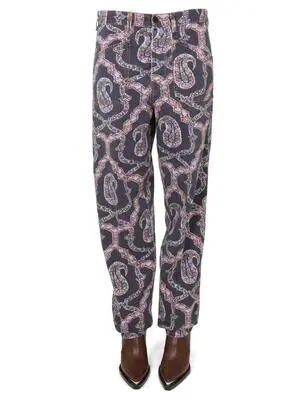 Etro Paisley Denim Pants - Multicolor