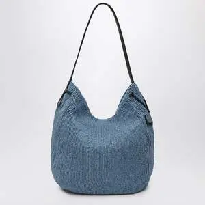 JW Anderson Small Bulb Bag In Beads And Calf Leather - Blue
