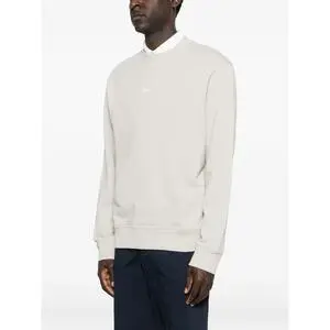 BOSS Cotton Logo Detail Sweatshirt - Cream