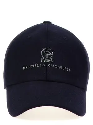 Brunello Cucinelli Logo Embroidery Cap - Blue