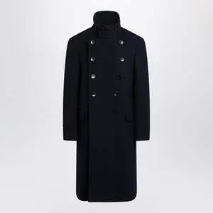 TOM FORD Midnight Wool Double-breasted Coat - Blue