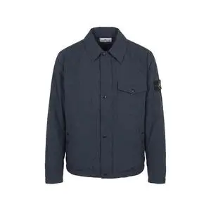 Stone Island Spread Collar Front Button Fastening Jacket - Blue