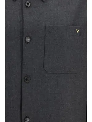 Valentino Garavani Vlogo Wool Blend Jacket - Gray
