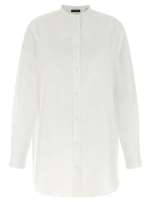 Dolce & Gabbana Cotton Poplin Shirt With Scarf - White