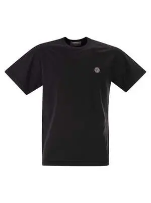 Stone Island Slim Fit T-shirt With Compass Patch - Black