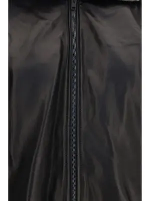 Acne Studios Leather Jacket With High Collar - Black