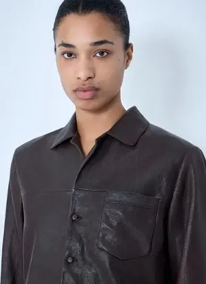 Saint Laurent Textured Leather Shirt