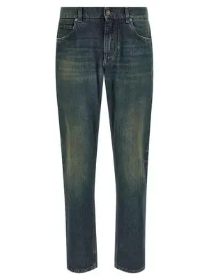 Dolce & Gabbana Logo Tag Jeans - Blue