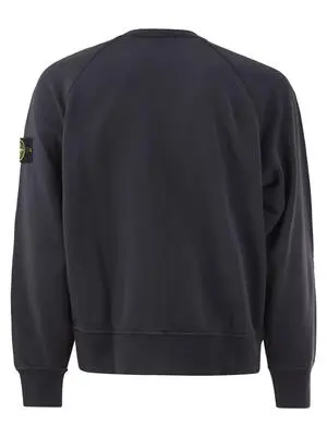 Stone Island Cotton Crew Neck Sweatshirt With Compass Badge - Blue