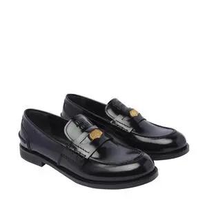 Miu Miu Logo Loafers - Black