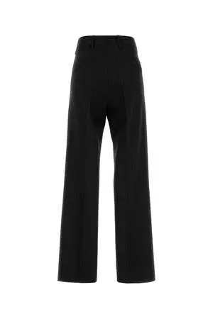 Miu Miu Embroidered Stretch Wool Palazzo Pant