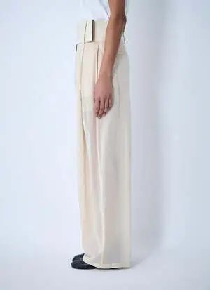 Sportmax High Waist Wide-leg Trousers - Cream