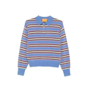 Guest In Residence Cashmere Striped Polo - Blue
