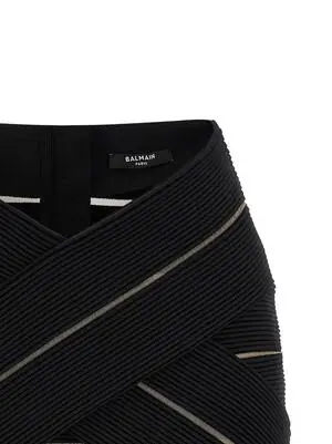 Balmain V-shaped Waist Mini Skirt - Black