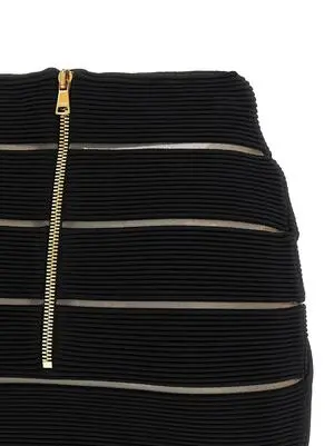 Balmain V-shaped Waist Mini Skirt - Black