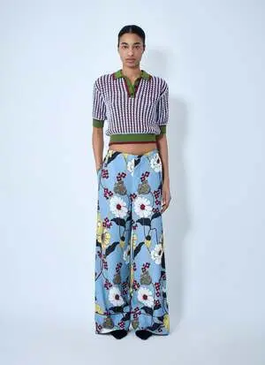 Marni Wide-leg Floral Trousers - Blue