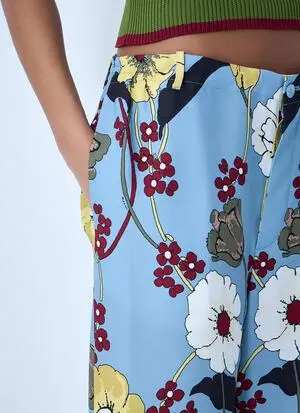Marni Wide-leg Floral Trousers - Blue