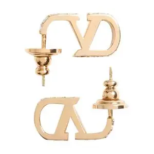 Valentino Garavani Vlogo Signature Strass Earrings - Gold