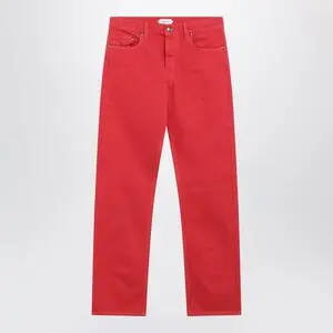 Versace Straight-leg Cotton Denim Jeans - Red