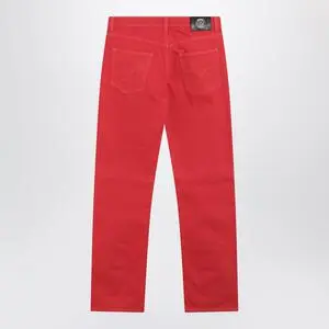 Versace Straight-leg Cotton Denim Jeans - Red