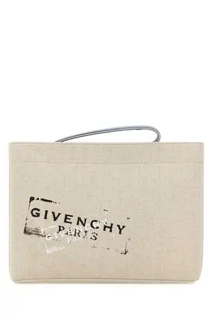 Givenchy Sand Canvas Clutch - Brown