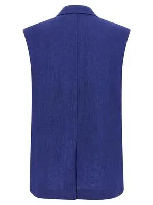 Max Mara Mstaia Linen Waistcoat - Blue