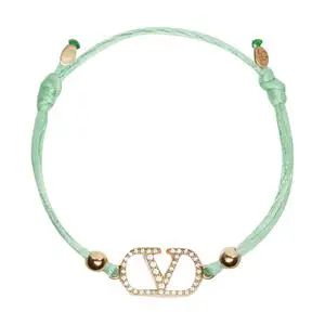 Valentino Garavani Strass Vlogo Signature Bracelet - Green