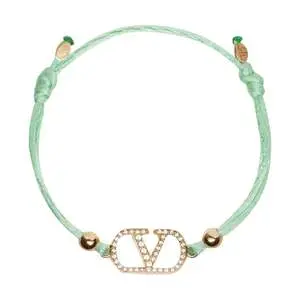 Valentino Garavani Strass Vlogo Bracelet - Green