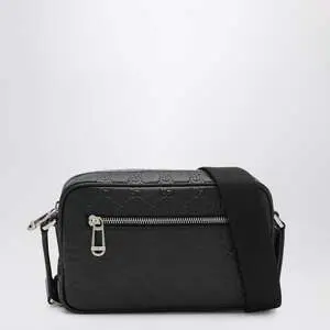 Gucci Small Gg Emblem Shoulder Bag - Black