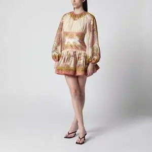 Zimmermann Indra Mini Dress With Floral Motif - Multicolor