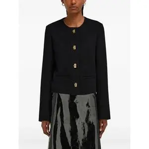 FERRAGAMO Cropped Wool Cashmere Jacket - Black