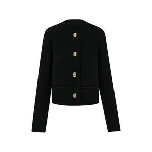 FERRAGAMO Cropped Wool Cashmere Jacket - Black