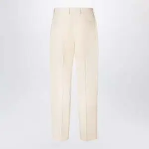 Fendi Wool Gabardine Trousers - White