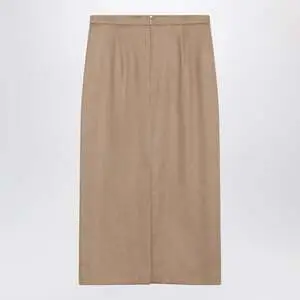 Max Mara Camel Brushed Pencil Skirt