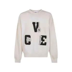 GOLDEN GOOSE Cotton Fleece Embroidered Sweatshirt - Cream