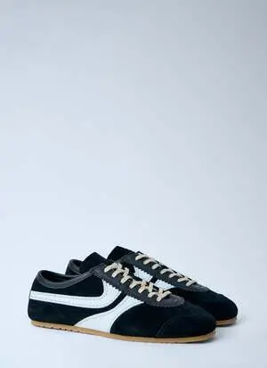 Dries Van Noten Suede Panel Trainers - Black