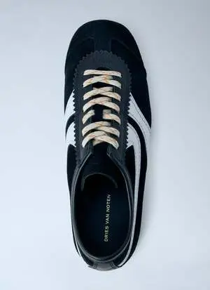 Dries Van Noten Suede Panel Trainers - Black
