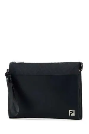 Fendi Midnight Leather Squared Ff Clutch