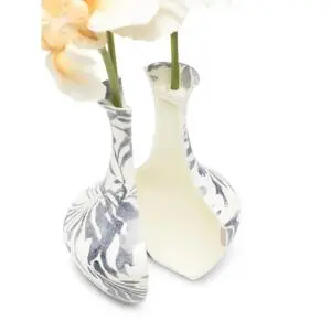 Cult Gaia Floral Print Curved Clutch Bag - White