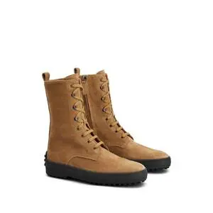 TOD'S Suede Ankle Boots - Cream
